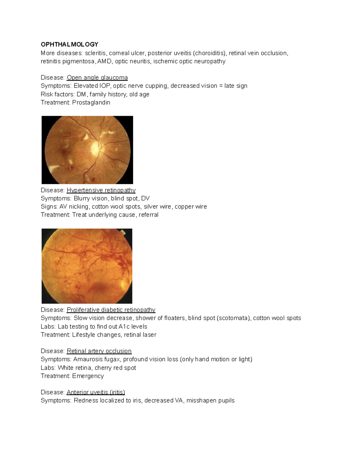 Clinical Medicine: Summary of Conditions - Includes Images - Final Exam ...