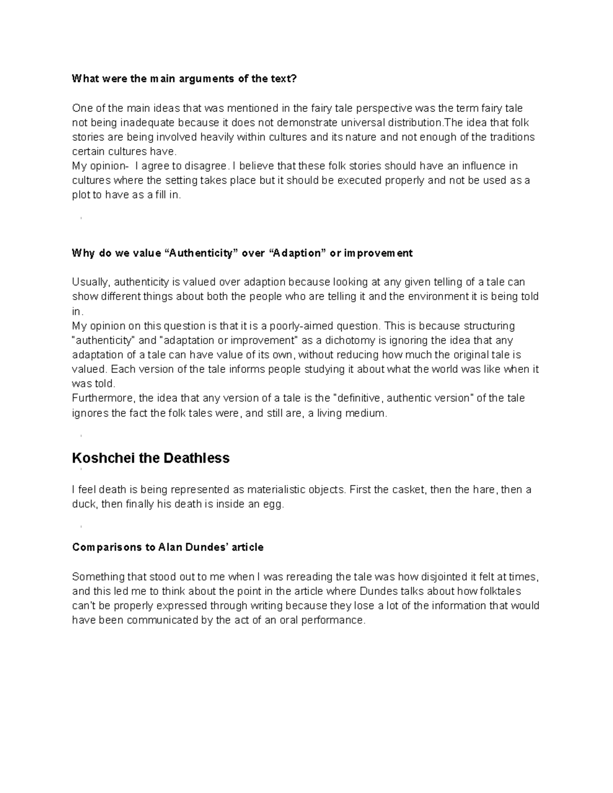 Russian Folk Tale Answers - What were the main arguments of the text ...