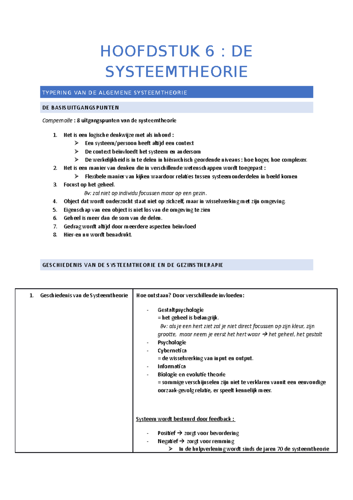 Hoofdstuk 6 therapeutische modellen - HOOFDSTUK 6 : DE SYSTEEMTHEORIE ...