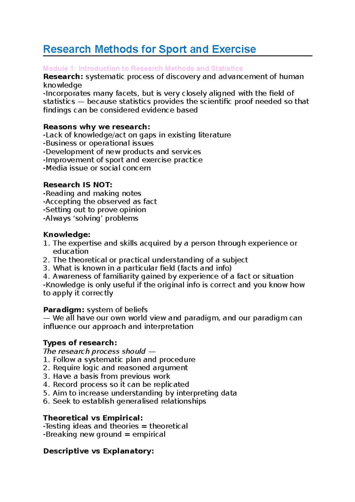 Research Methods for Sport and Exercise - School’s basketball team have ...