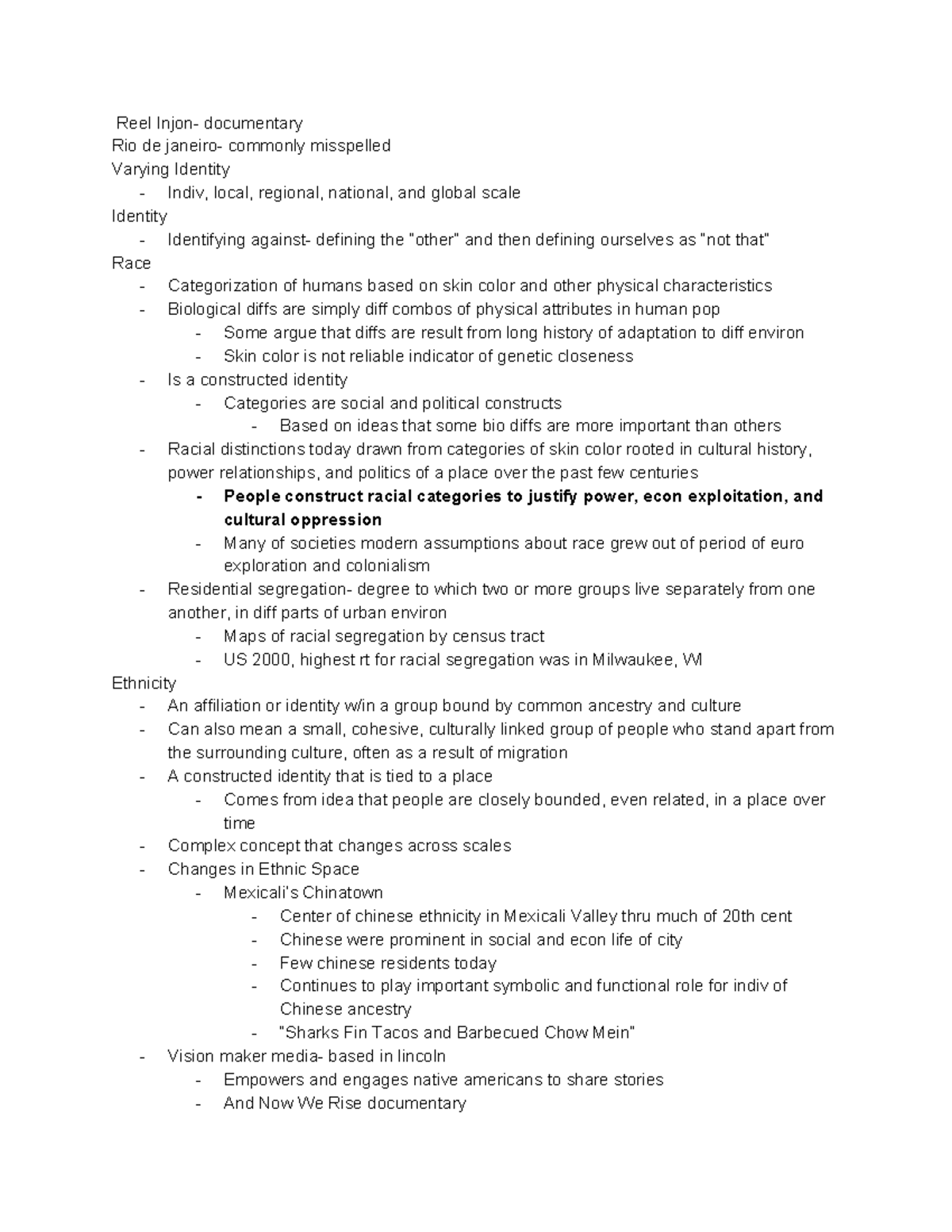 Identity Race, Ethnicity, Gender, & Sexuality - Reel Injon- documentary ...