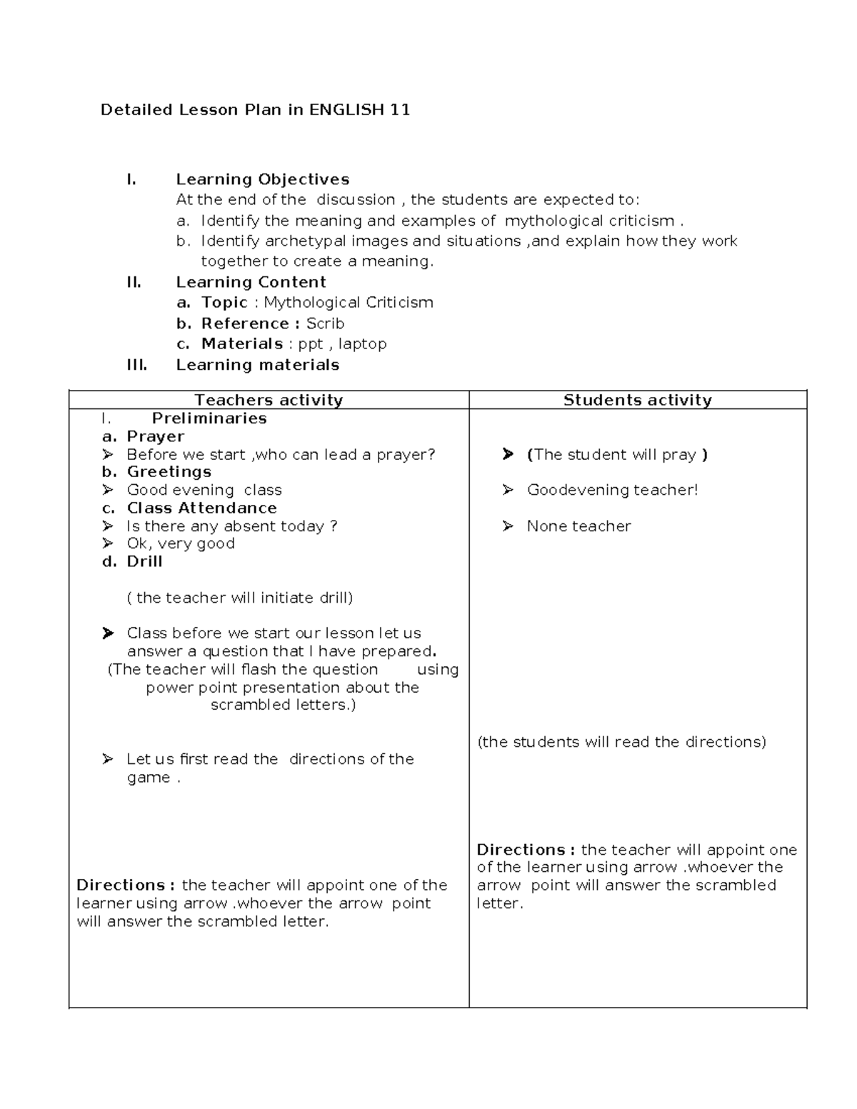 Detailed Lesson Plan in English 11 222 - Detailed Lesson Plan in ...