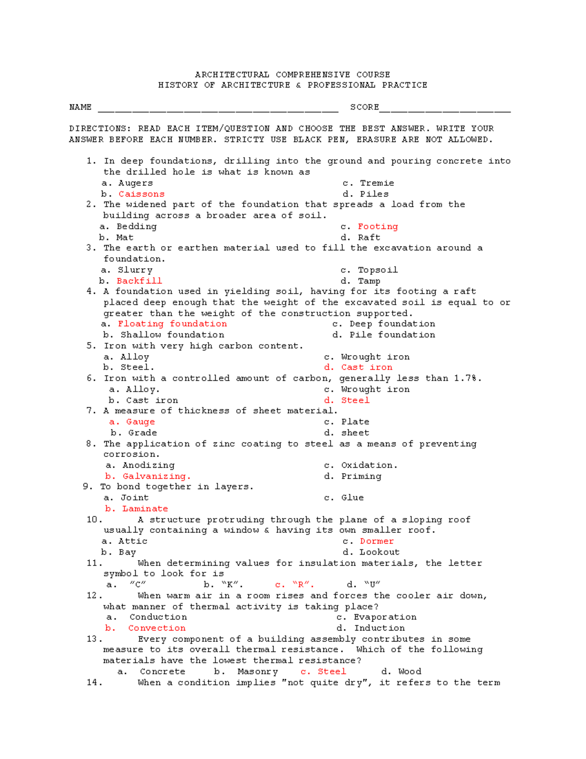 AREA-2 - REVIEWER - ARCHITECTURAL COMPREHENSIVE COURSE HISTORY OF ...