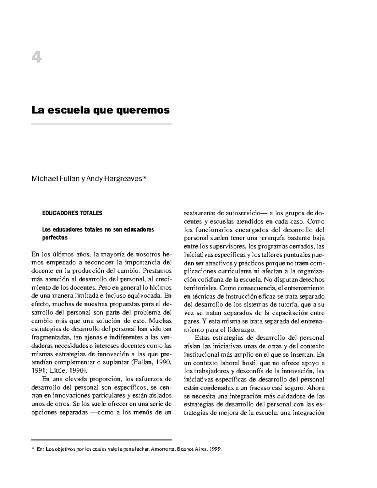 Fullan Y Hargreaves - LA Escuela QUE Queremos - HERRAMIENTAS PARA LA ...