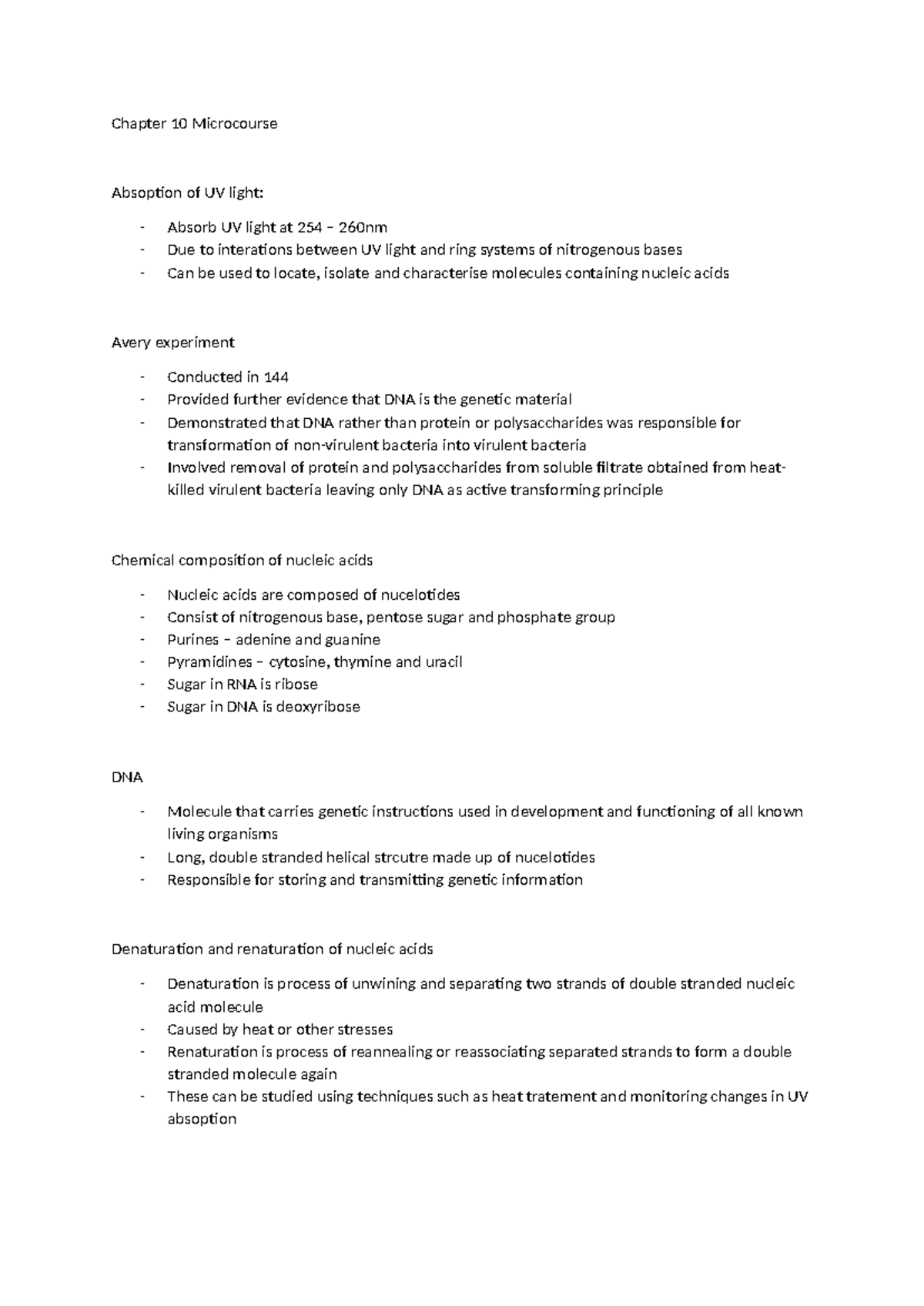 Chapter 10 Microcourse - Chapter 10 Microcourse Absoption of UV light ...