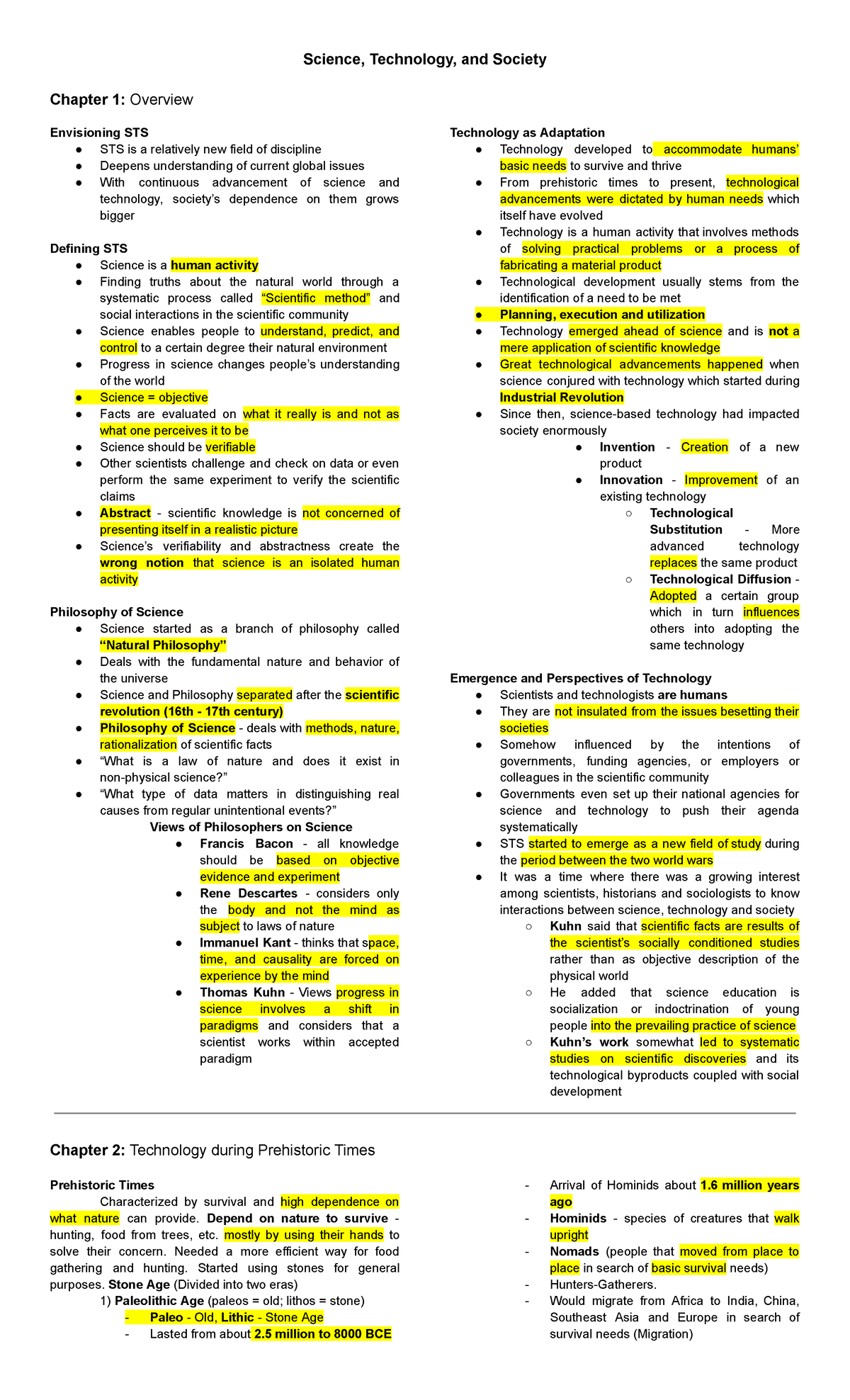STS Chapter 1-2 - Review - Science, Technology, and Society Chapter 1 ...