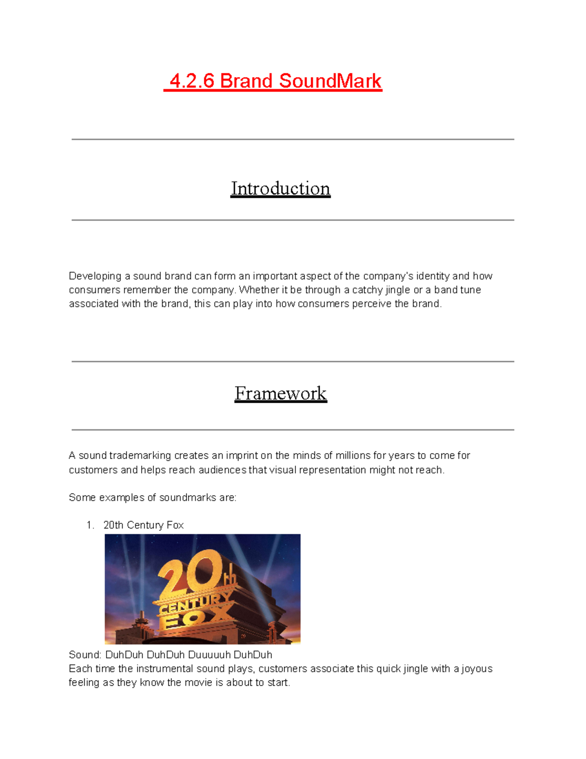 Brand Soundmark - 4.2 Brand SoundMark Introduction Developing a sound ...