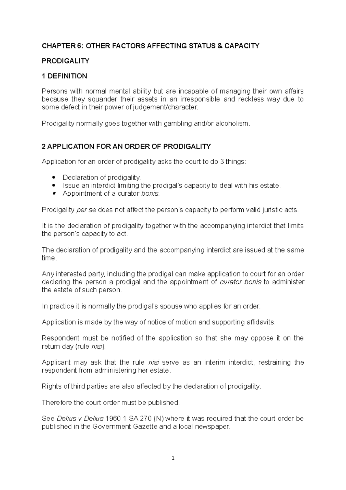 CH 6 Prodigality - Summarized chapter - CHAPTER 6: OTHER FACTORS ...