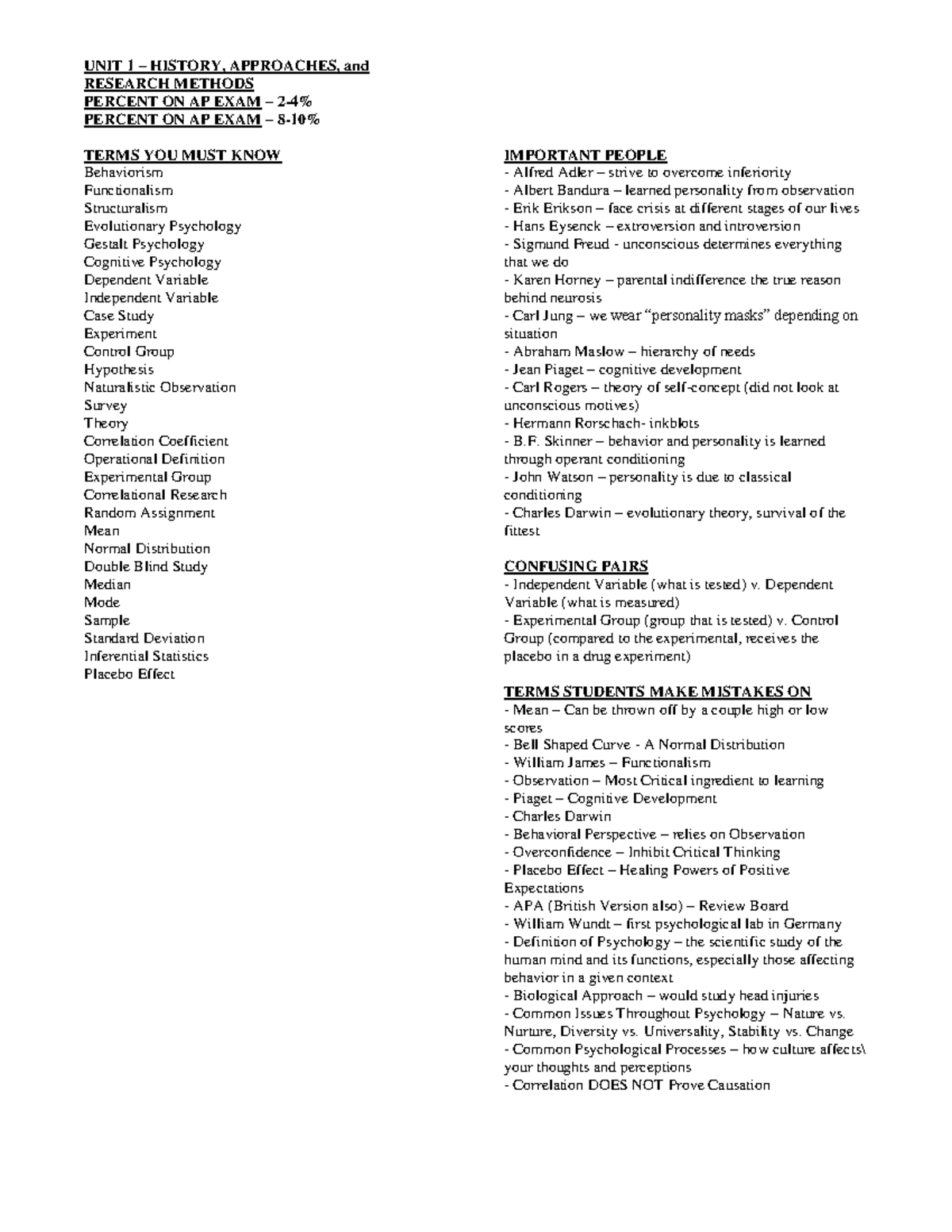 Unit 1 - study guide and essential knowledge sheets - UNIT 1 – HISTORY ...