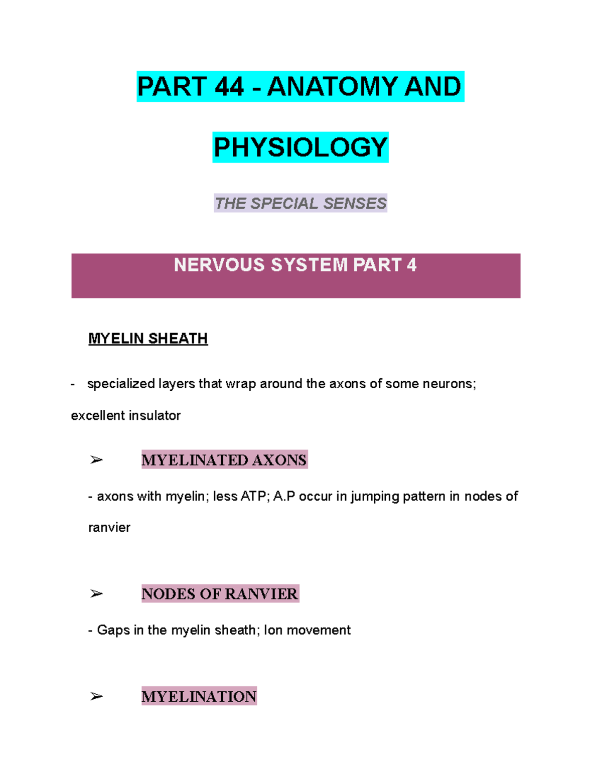 PART 44 - Anatomy AND Physiology - PART 44 - ANATOMY AND PHYSIOLOGY THE ...