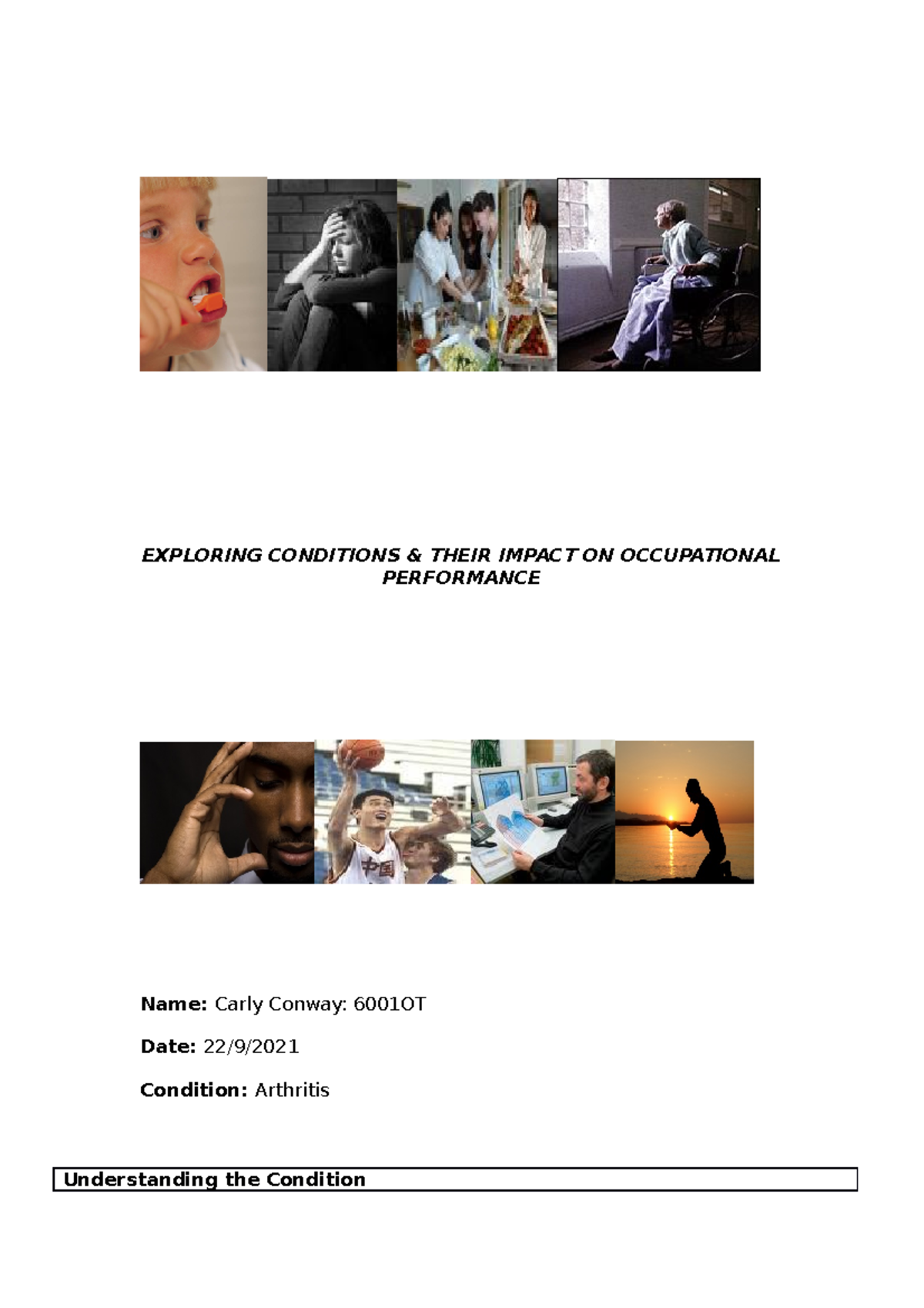 Arthritis: a Clinical Conditions workbook - EXPLORING CONDITIONS ...