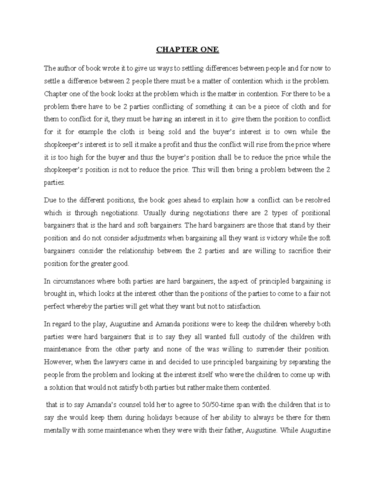 Getting TO YES - CHAPTER ONE The author of book wrote it to give us ...