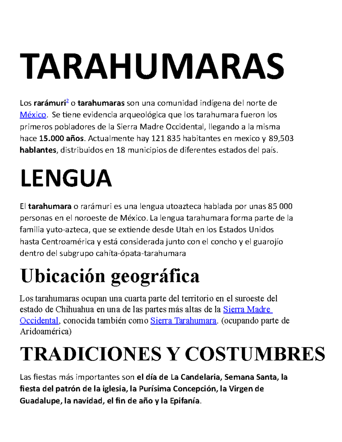 Tarahumaras - d - TARAHUMARAS Los rarámuri 2 o tarahumaras son una ...