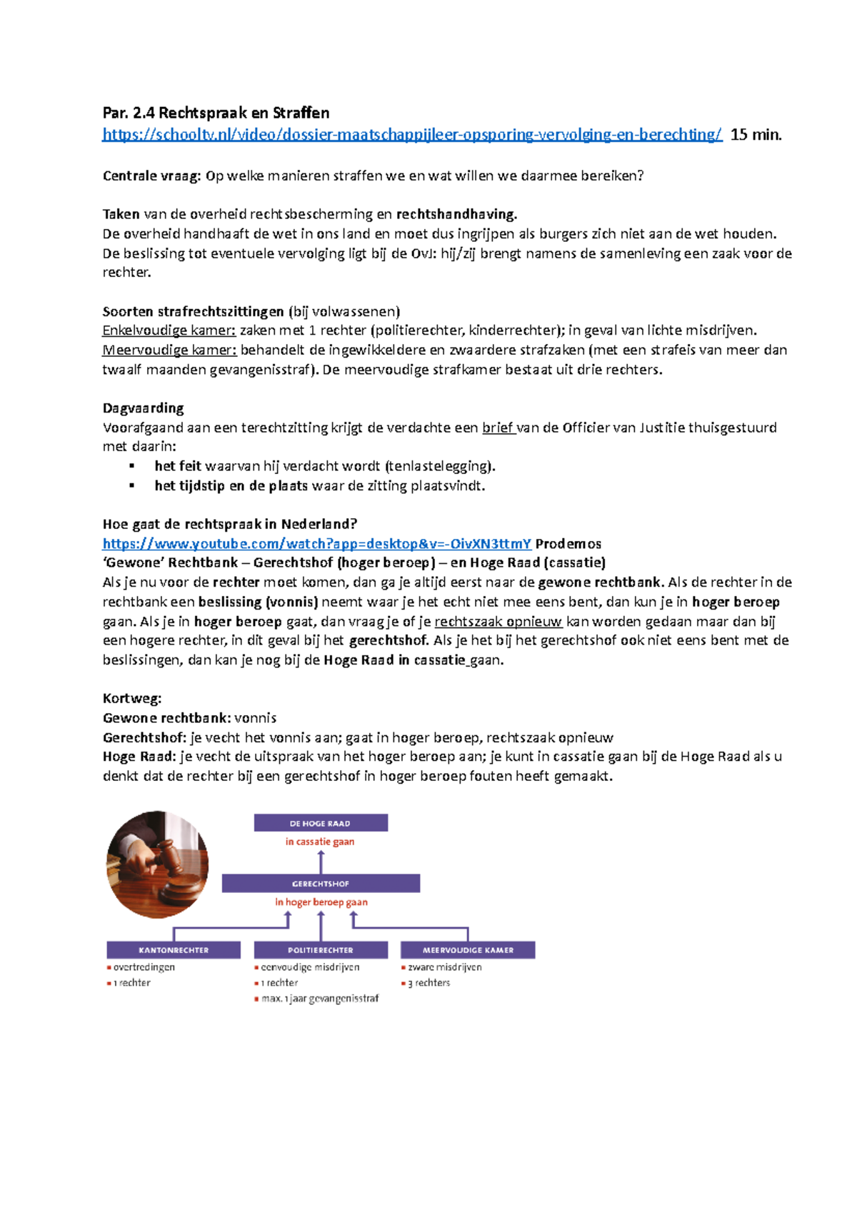 5H Par 2.4 Rechtstraat en straffen - Par. 2 Rechtspraak en Straffen ...