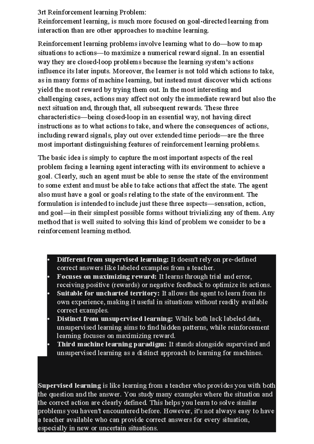 Reinforcement learning Problem - 3rt Reinforcement learning Problem: Reinforcement learning, is ...