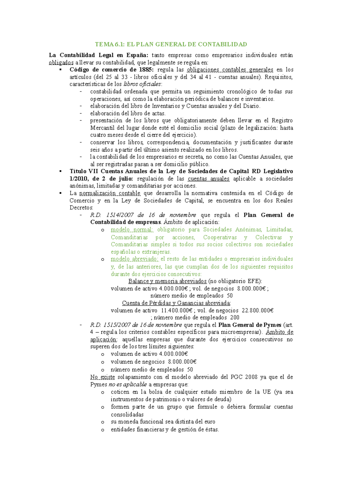 Tema 6 - resúmenes power point - TEMA 6: EL PLAN GENERAL DE ...