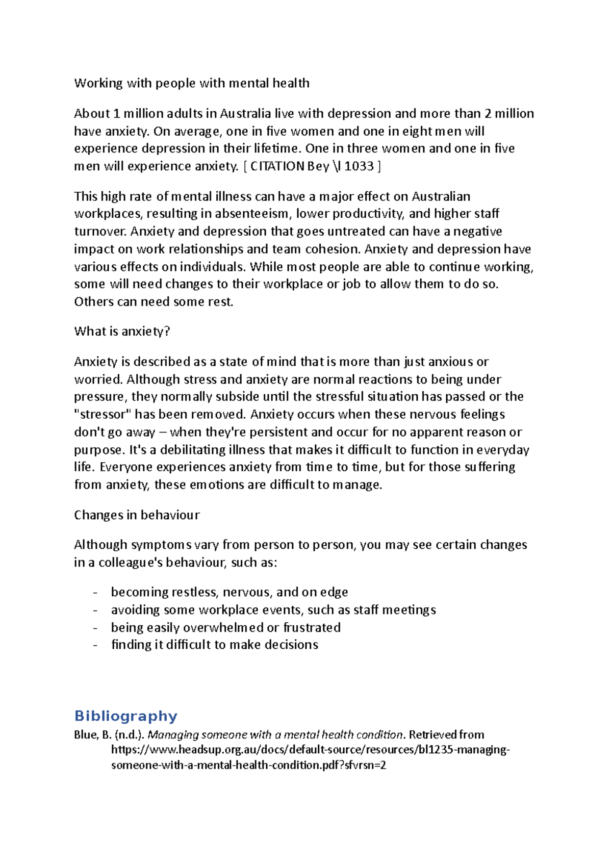 Working with people with mental health - On average, one in five women ...