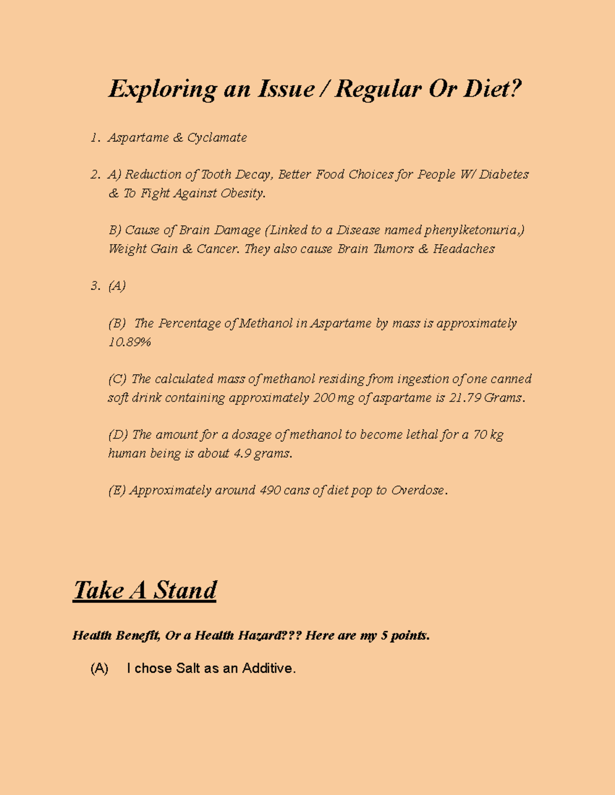 Exploring an Issue Regular Or Diet (JF) - Exploring an Issue / Regular ...