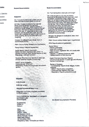 Shadow Health Focused Exam: Community Acquired Pneumonia - Data ...