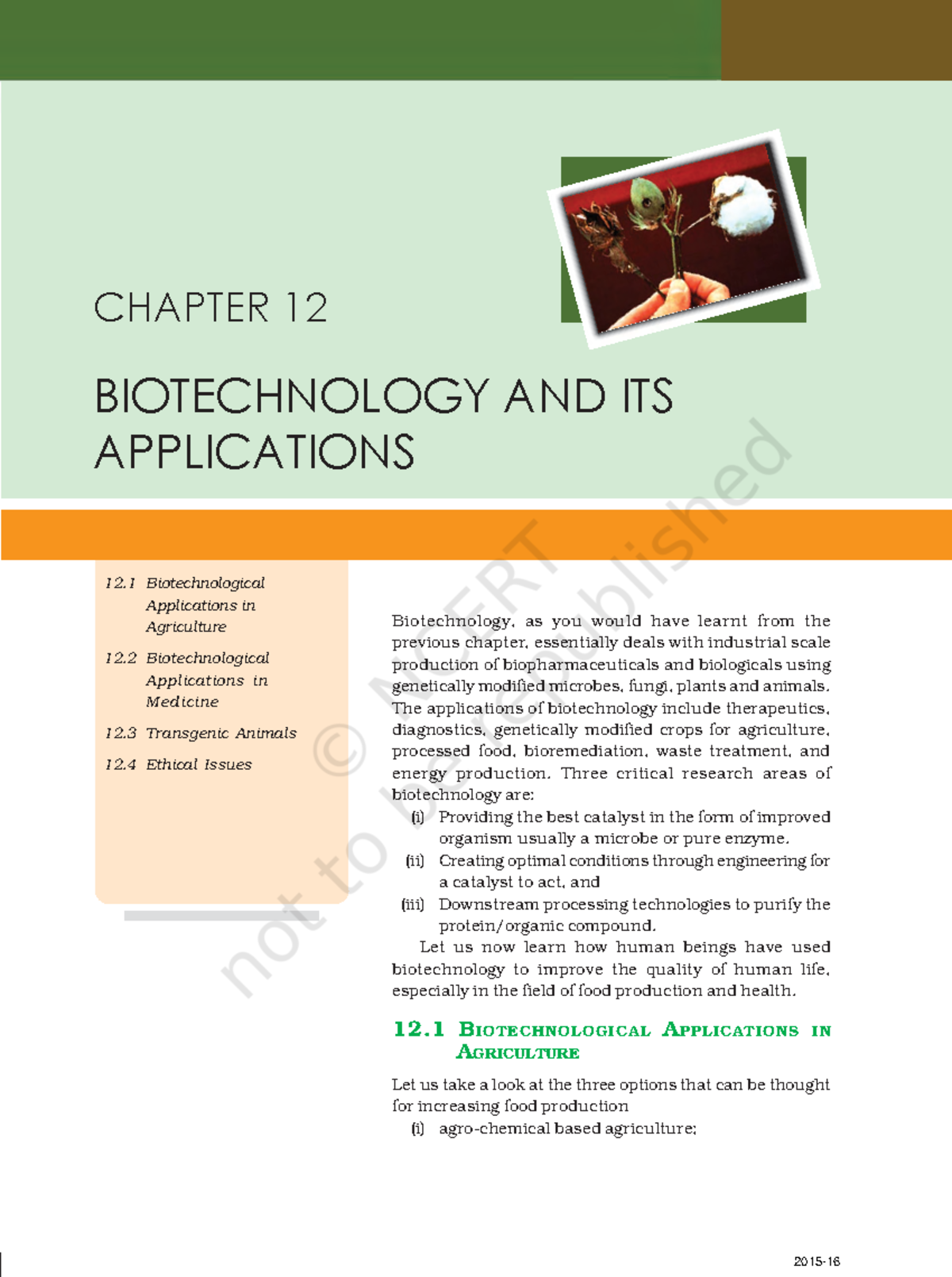 Chapter 12 [Philoid-IN] - Biotechnology, as you would have learnt from ...