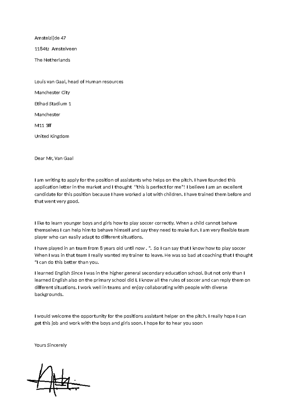 Draft letter year 3 - kssmsms - Amstelzijde 47 1184tz Amstelveen The ...