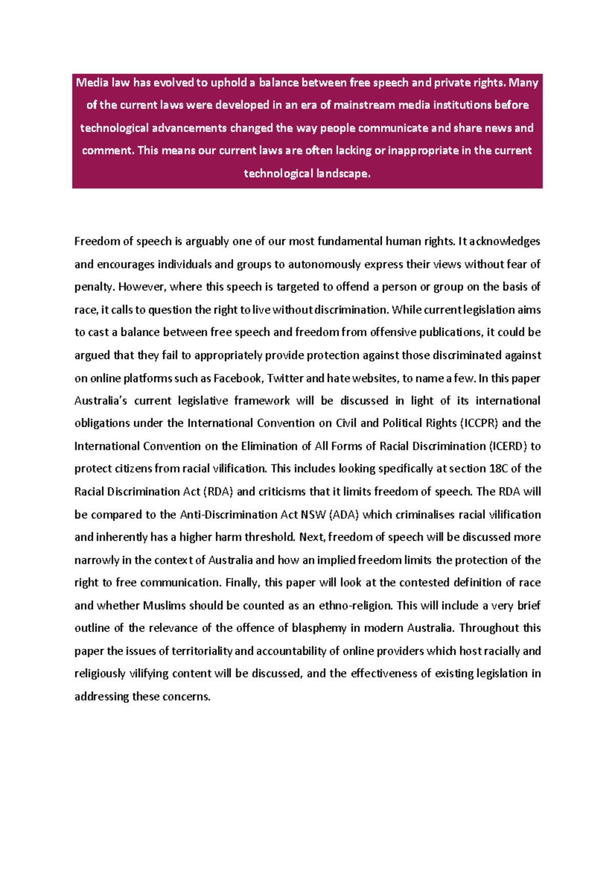 Media law essay - Warning: TT: undefined function: 32 Warning: TT: undefined function: 32 Media ...