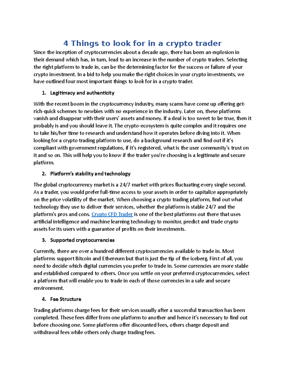 4 Things to look for in a crypto trader - Selecting the right platform ...