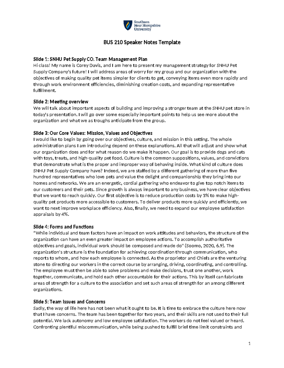 BUS 210 Speaker Notes Template - BUS 210 Speaker Notes Template Slide 1 ...