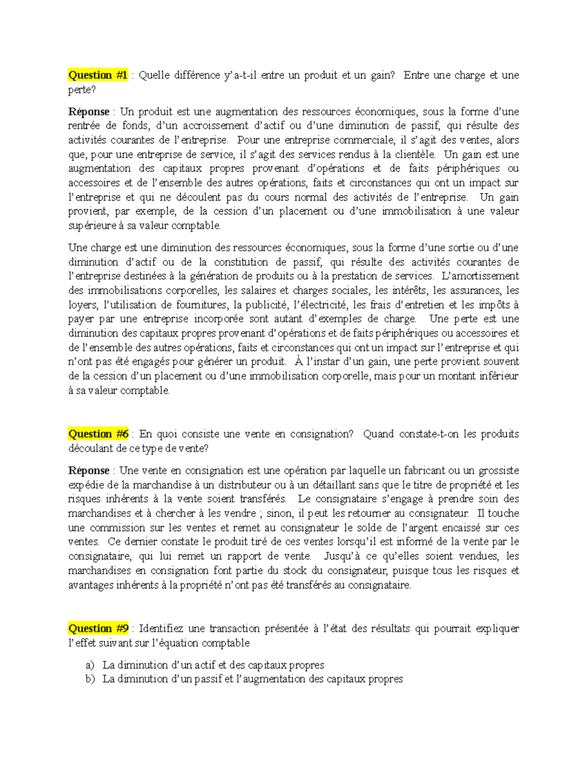 Chapitre 3 - Exercices - Question #1 : Quelle différence y’a-t-il entre ...