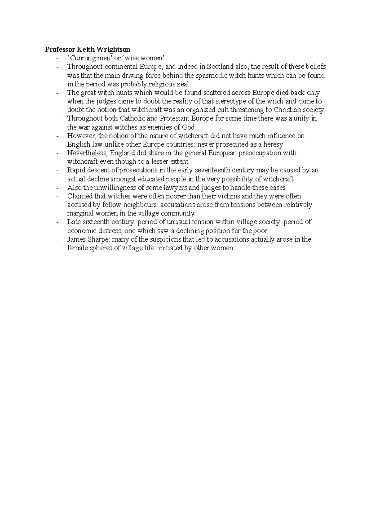 Professor Keith Wrightson - Witchcraft - Professor Keith Wrightson ...