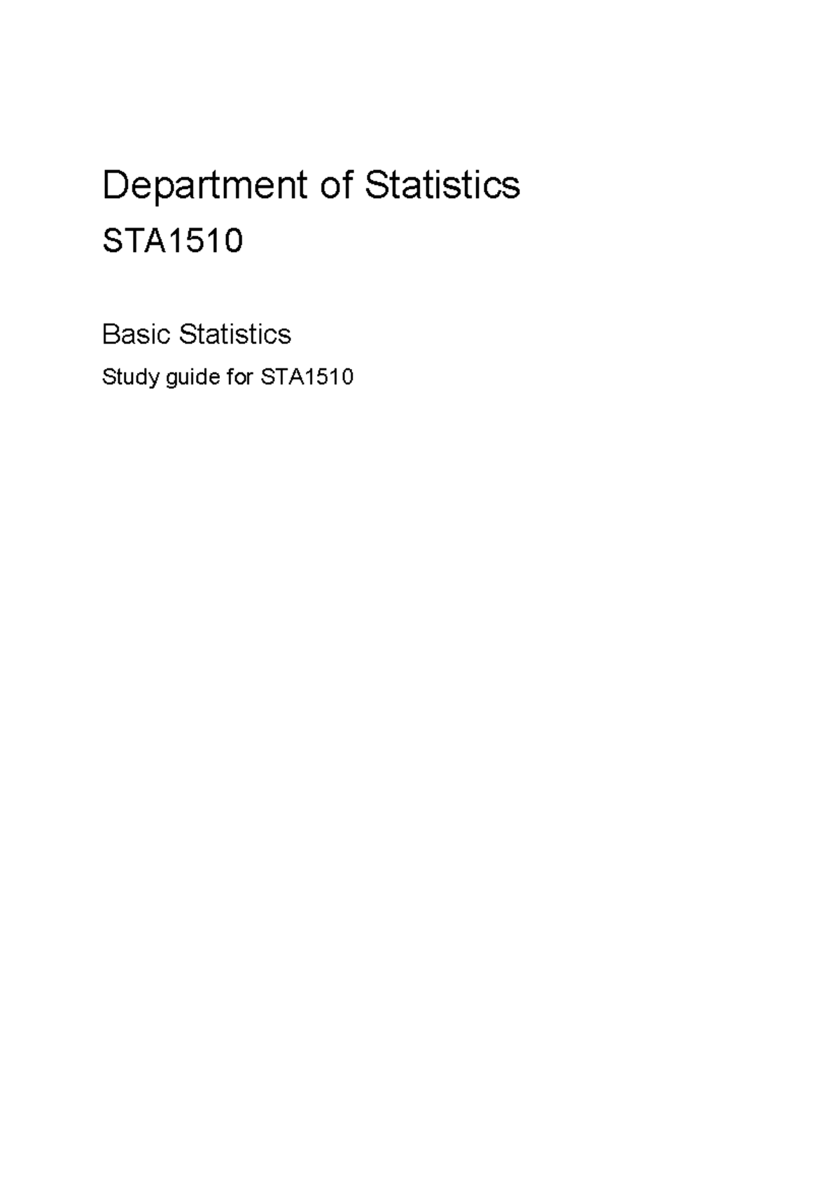 STA1510 2022 SG 001 3 E - Study guide - Department of Statistics STA ...