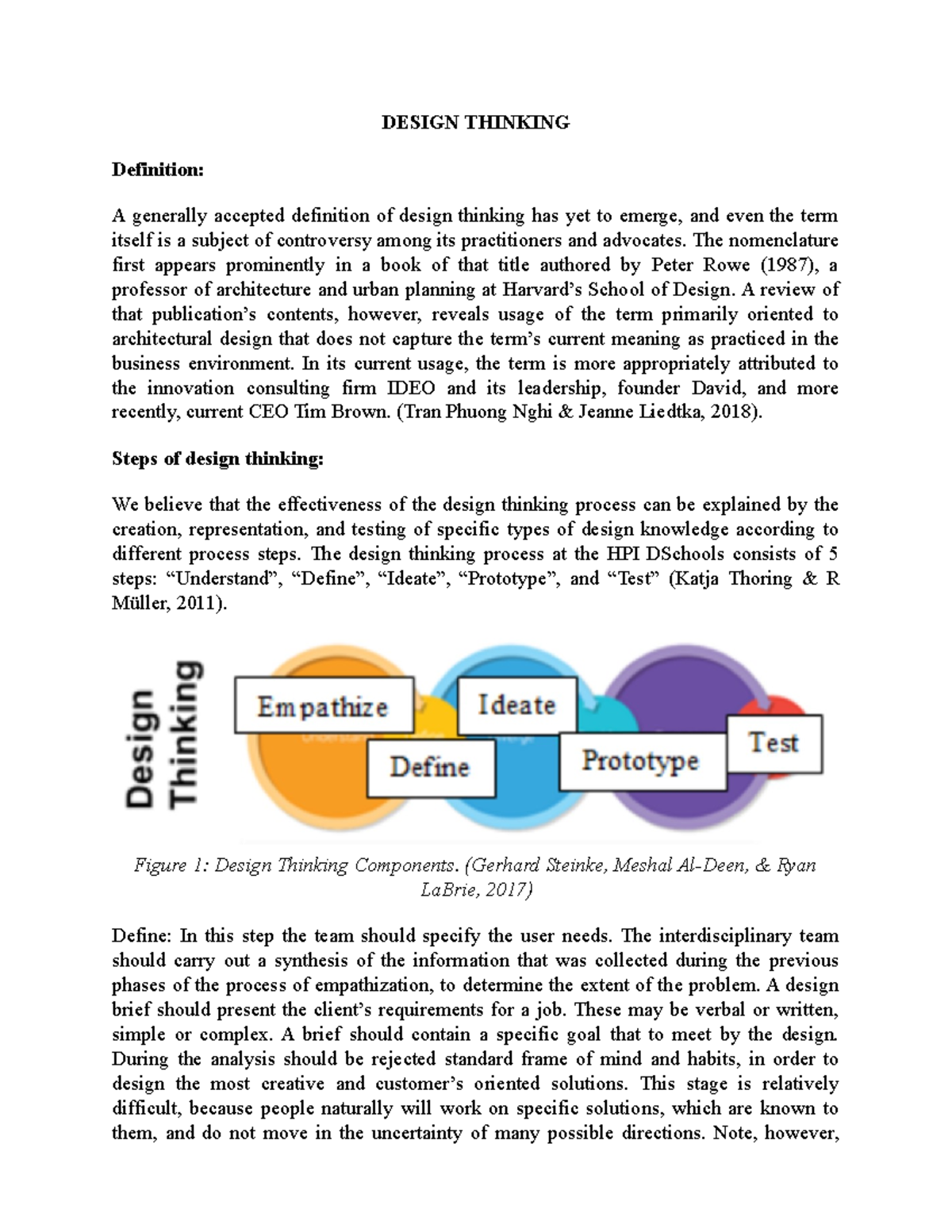 Design Thinking Nhóm 9 - DESIGN THINKING Definition: A generally ...