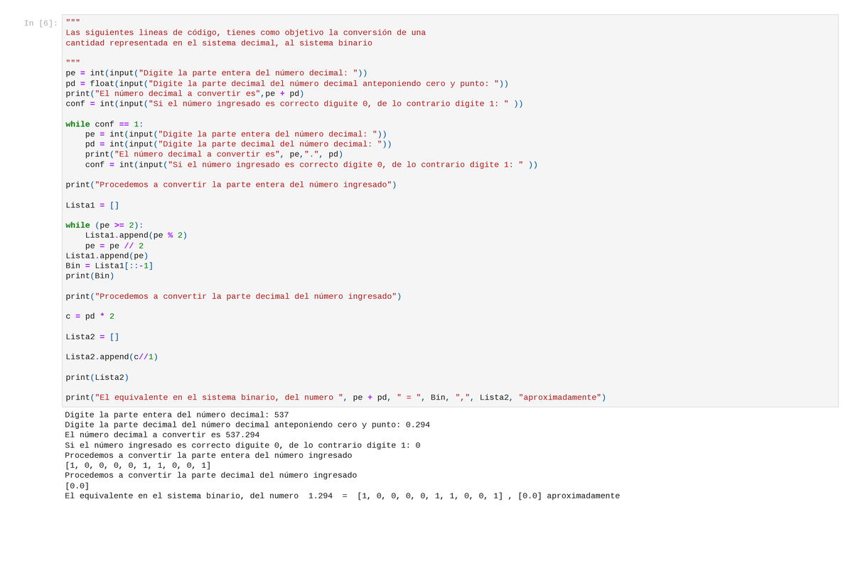 Algotitmo de Conversión a sistemas numéricos en python y (jupyter ...
