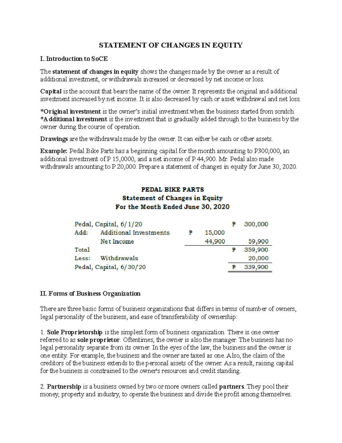 So CE and SCF - Hope it helps! - STATEMENT OF CHANGES IN EQUITY I ...