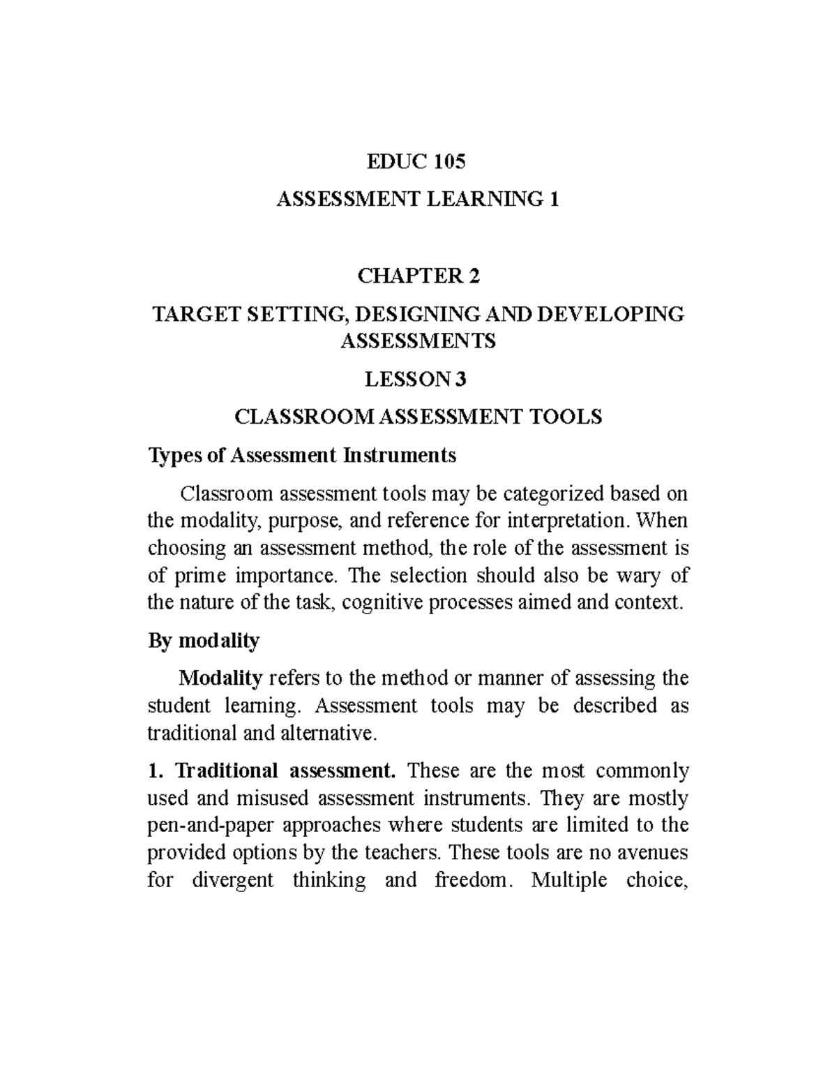 EDUC 105 - I hope this will help even though it is not done yet. - EDUC ...