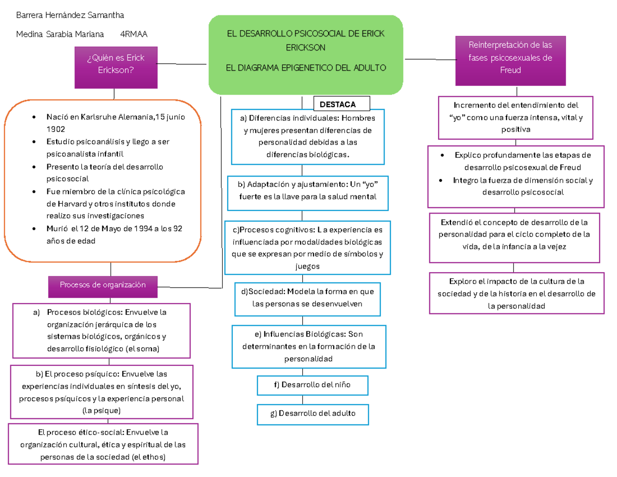 Mapa conceptual Erick - EL DESARROLLO PSICOSOCIAL DE ERICK ERICKSON EL ...