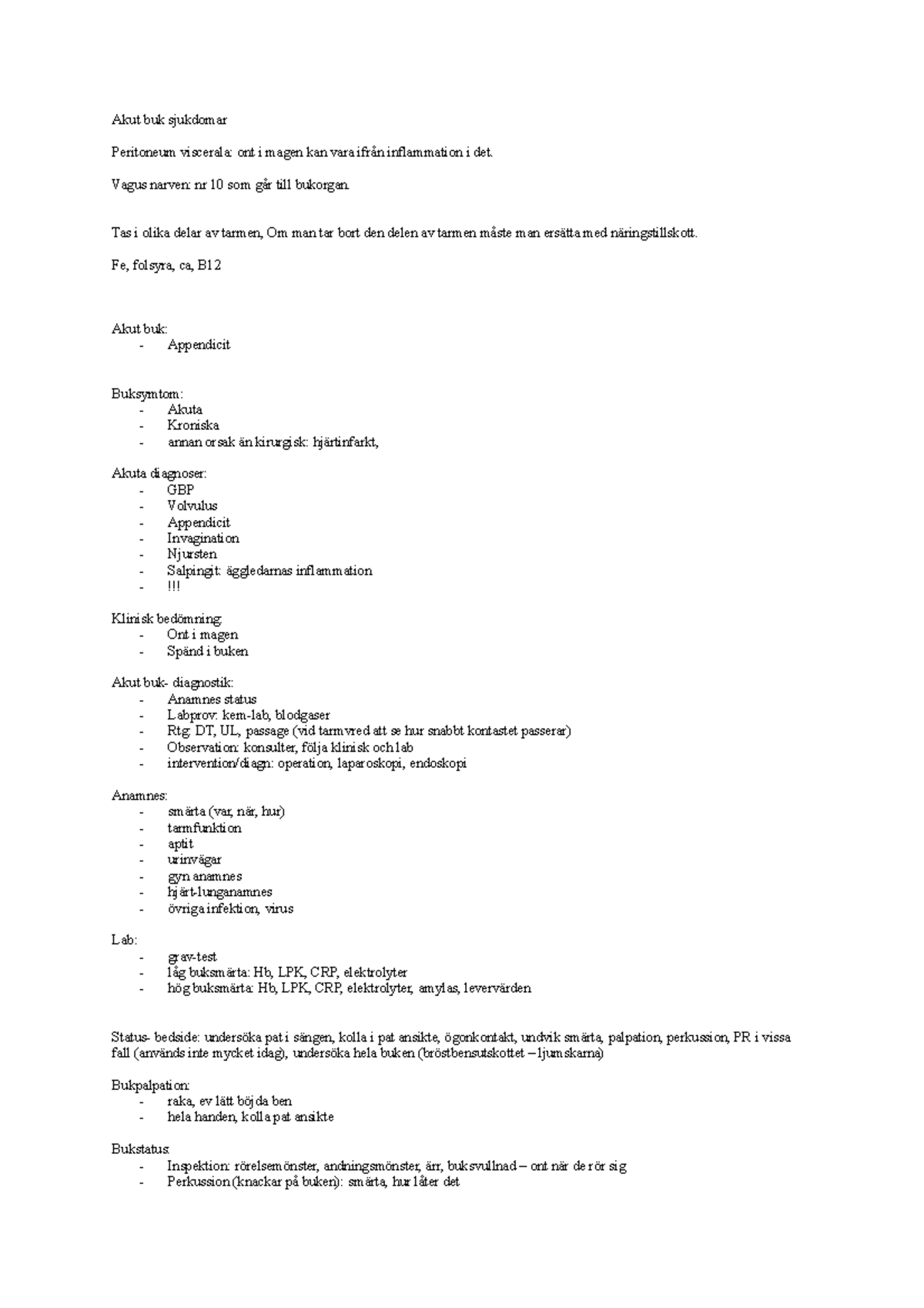 Akut buk sjukdomar - föreläsning - Akut buk sjukdomar Peritoneum ...