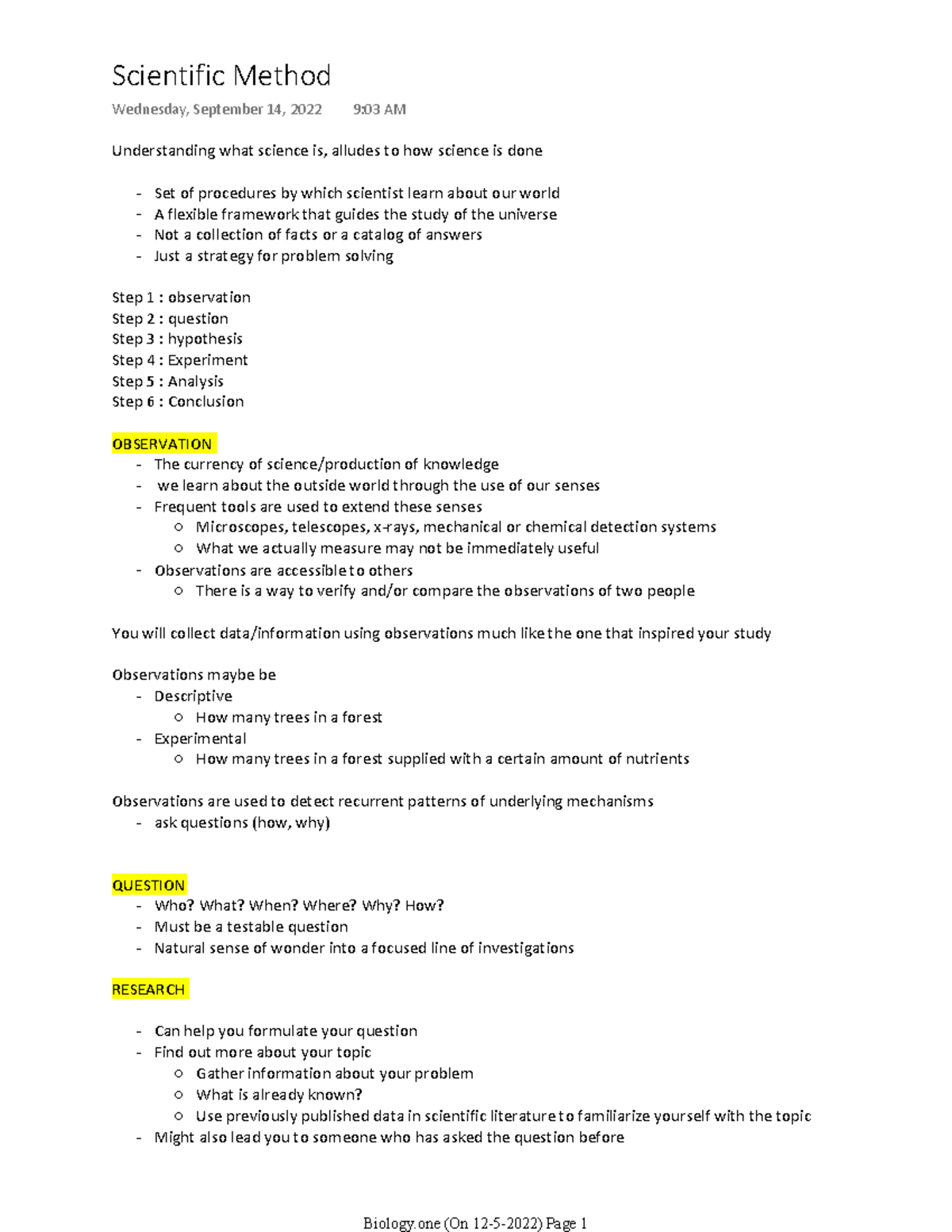 Scientific method - Studocu