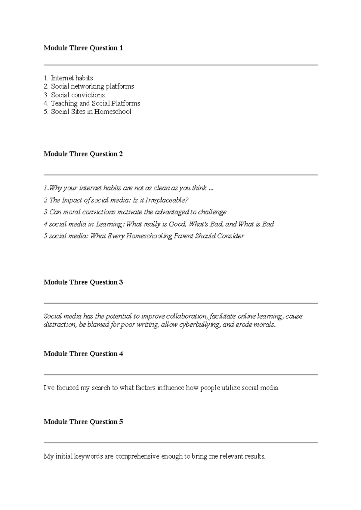 Module 3 Short Response Submission - Module Three Question 1 Internet ...