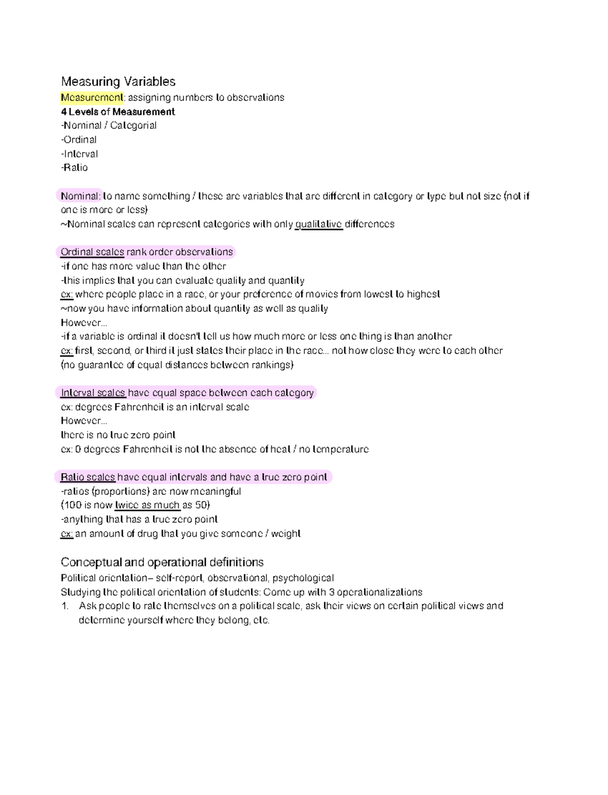 Measuring Variables - Measuring Variables Measurement: assigning ...