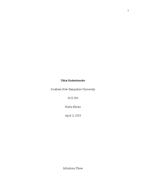 SCS 285 Milestone One - assignment good grade - Alexa ONeill Southern ...