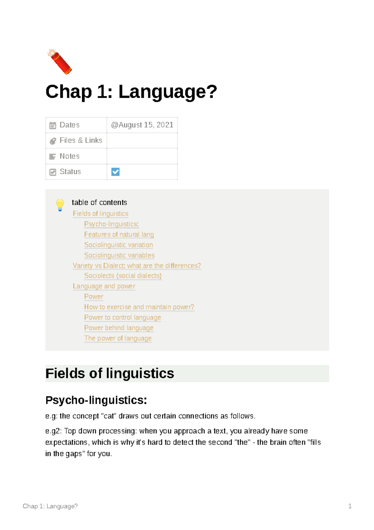 Chapter 1: What the hell is language? - 🧨 Chap 1: Language? Dates Files ...