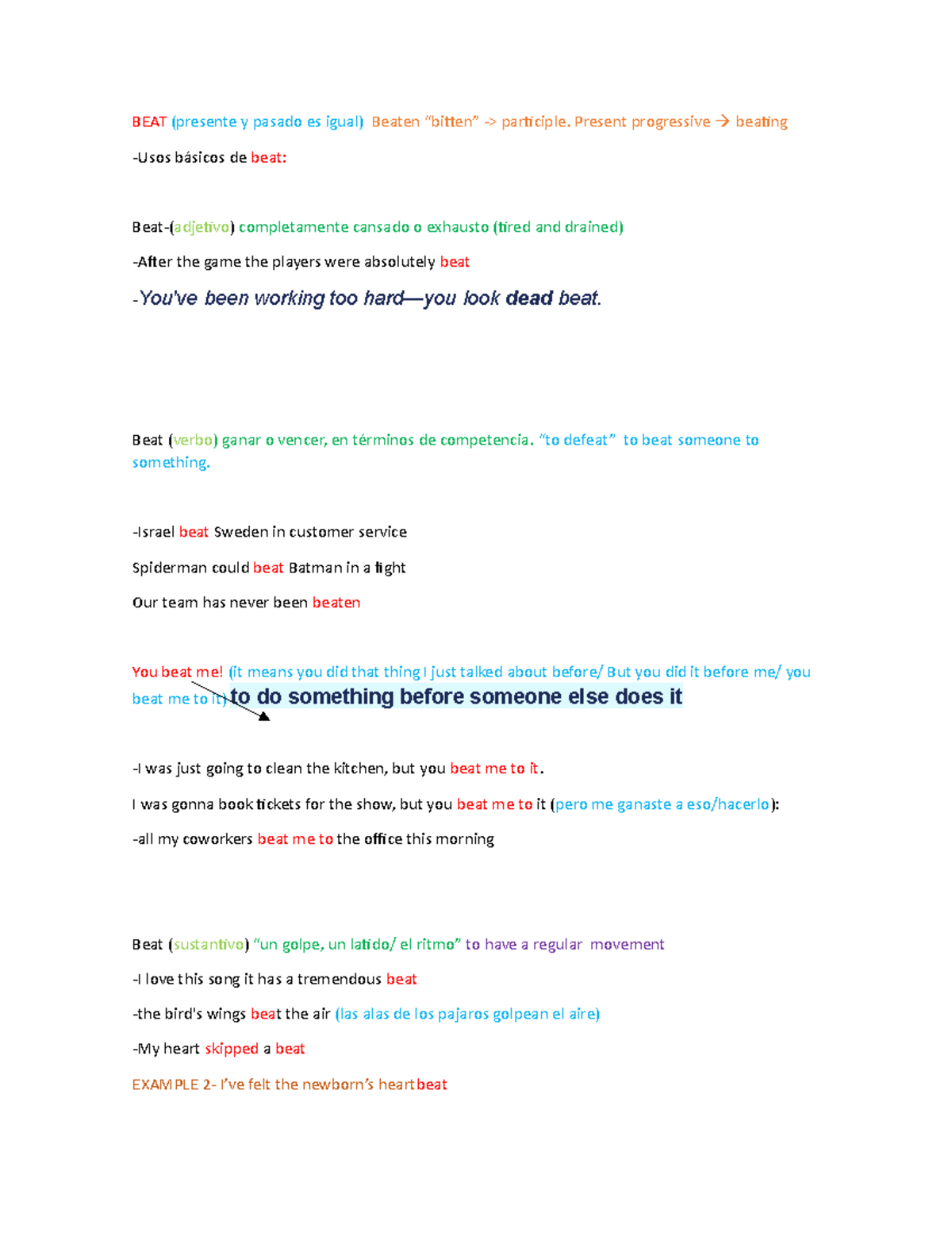 Funciones graficas - BEAT -Usos básicos de(presente y pasado es igual ...