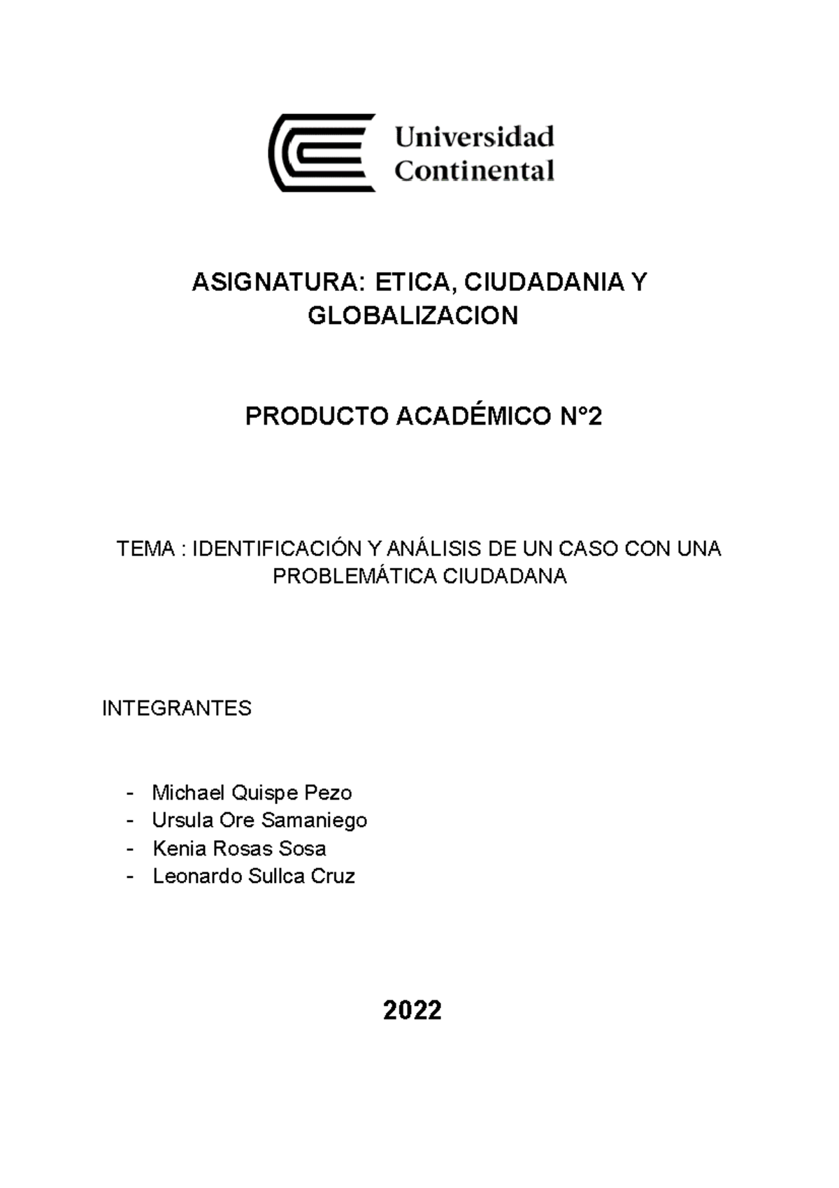Etica - dsadsadsadsadsa - ASIGNATURA: ETICA, CIUDADANIA Y GLOBALIZACION ...