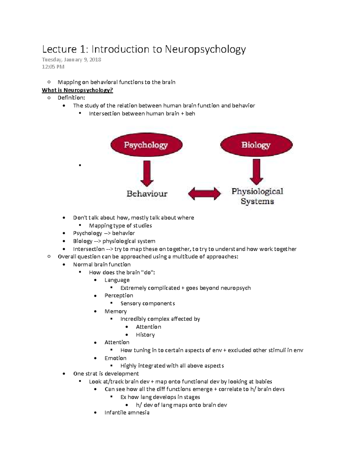PSY393-Full Lecture Notes Combined - Lecture 1: Introduction to ...