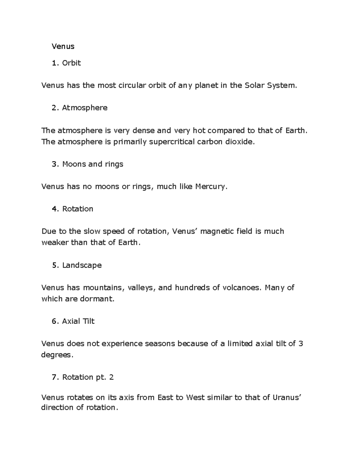 Venus research - Venus Orbit Venus has the most circular orbit of any ...