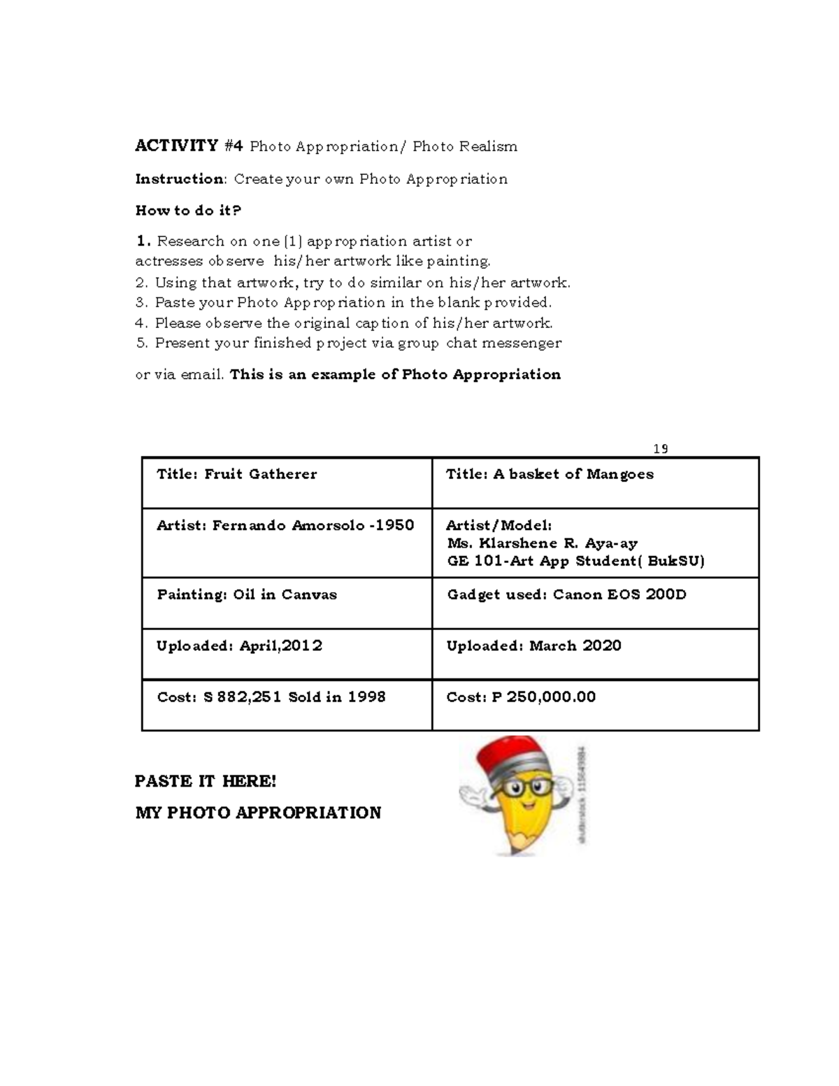 Activity 4-5 art app - art appreciation - ACTIVITY # 4 Photo ...