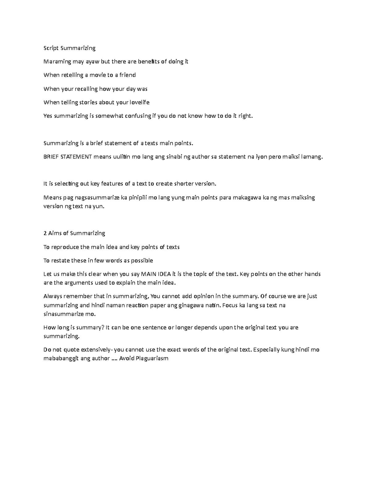 Summarizing Techniques in Writing Academic Paper - BSED English ...