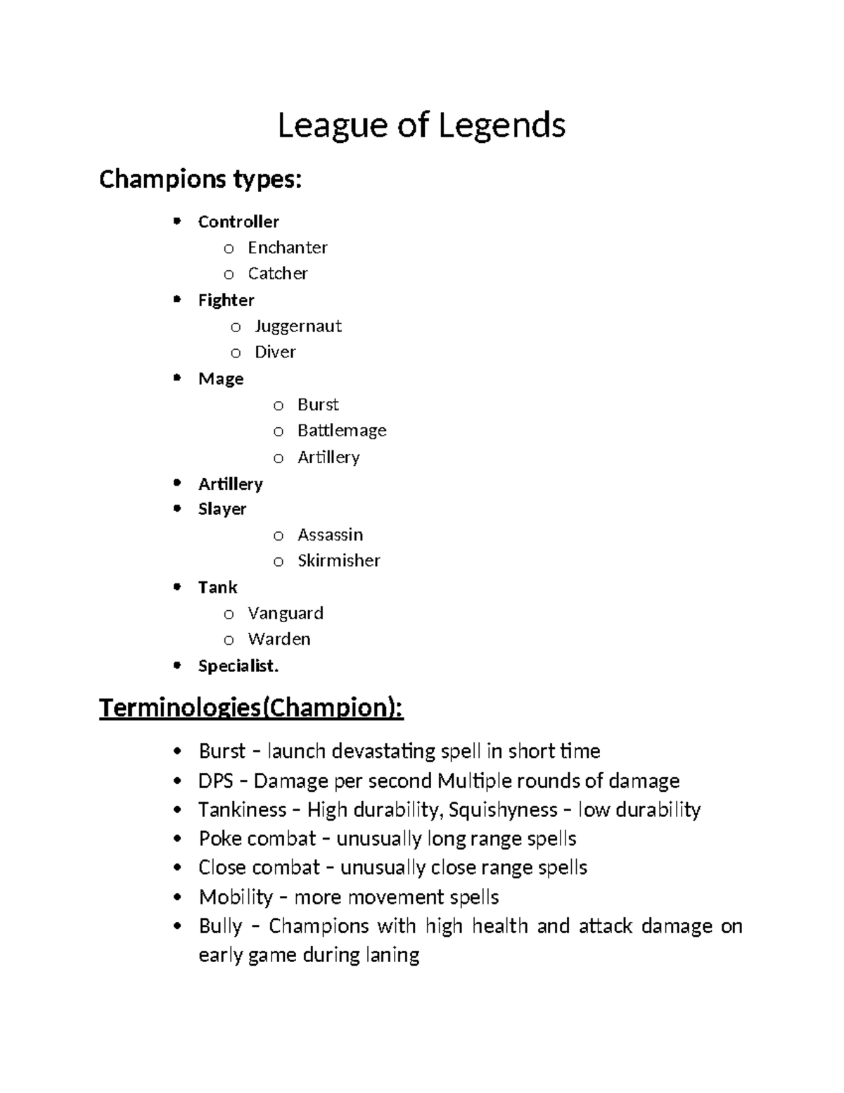League of Legends - kbjn - League of Legends Champions types ...