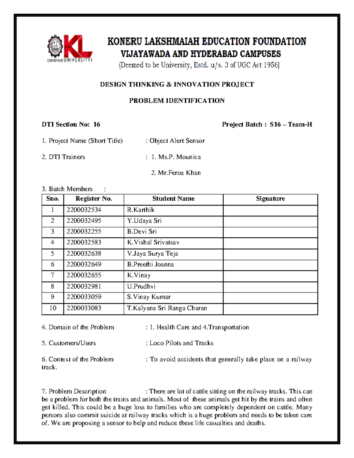 Dti Final Document Dti Design Thinking And Innovation Project Problem